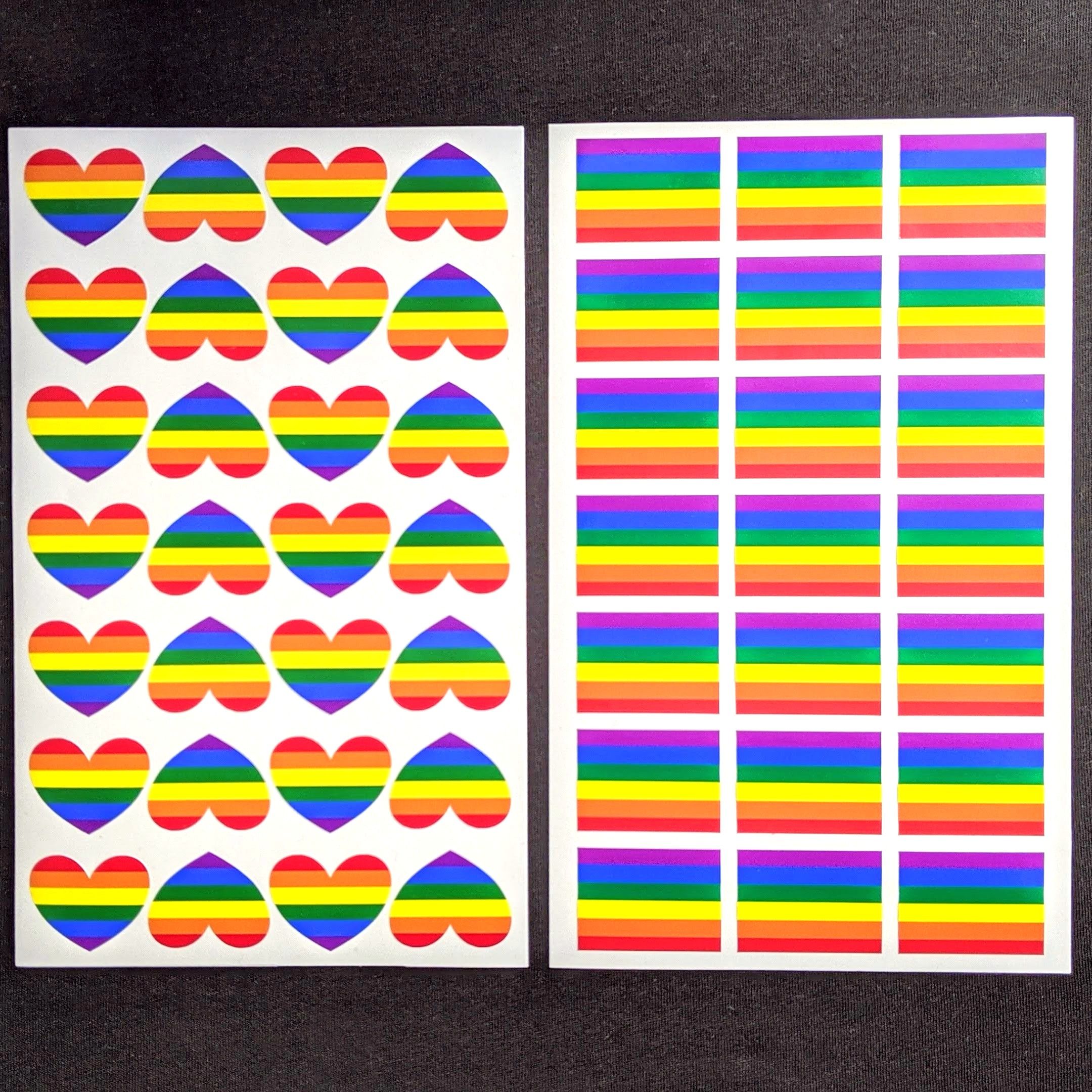 Rainbow Sticker Pack (Hearts & Flags) - Clever Creations
